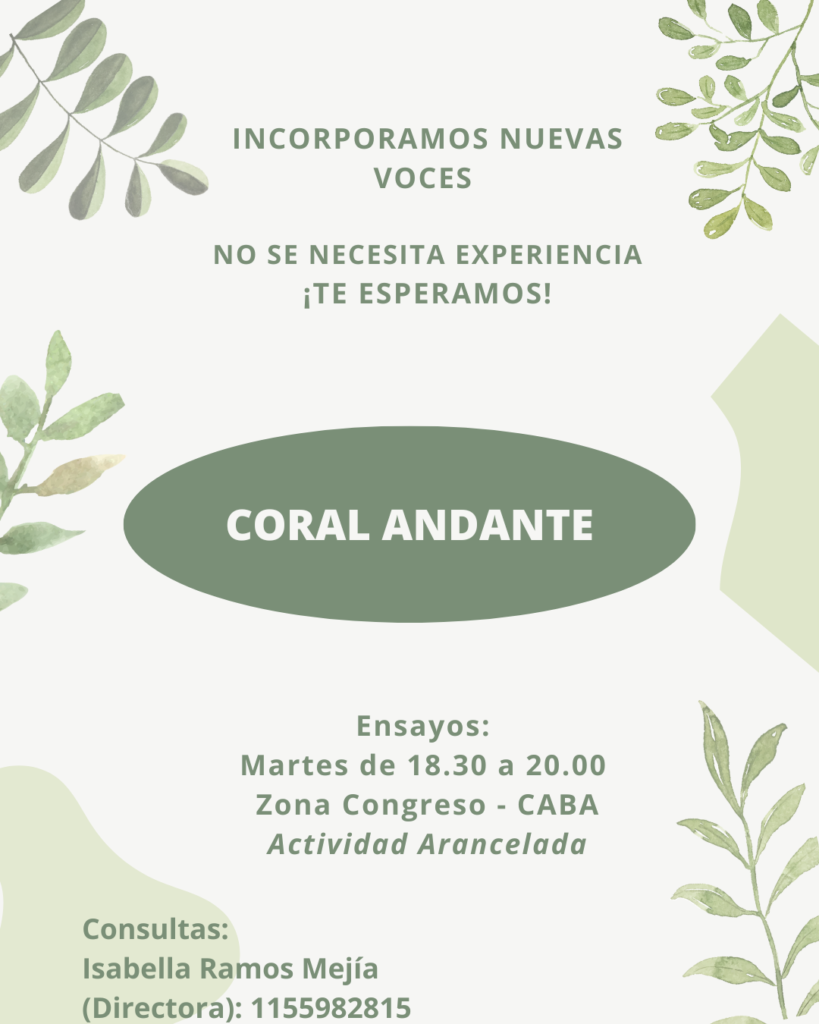 Convocatorias de voces - Adicora Filial Ciudad de Buenos Aires